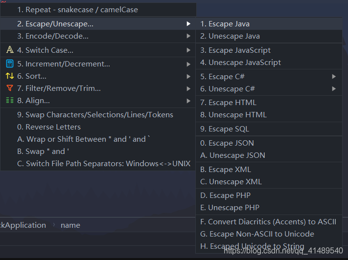 Idea 的string Manipulation 字符串处理插件的使用 Csdn博客