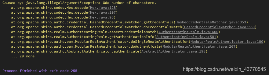 解决Shiro中报错：Caused by: java.lang.IllegalArgumentException: Odd number of characters.-CSDN博客