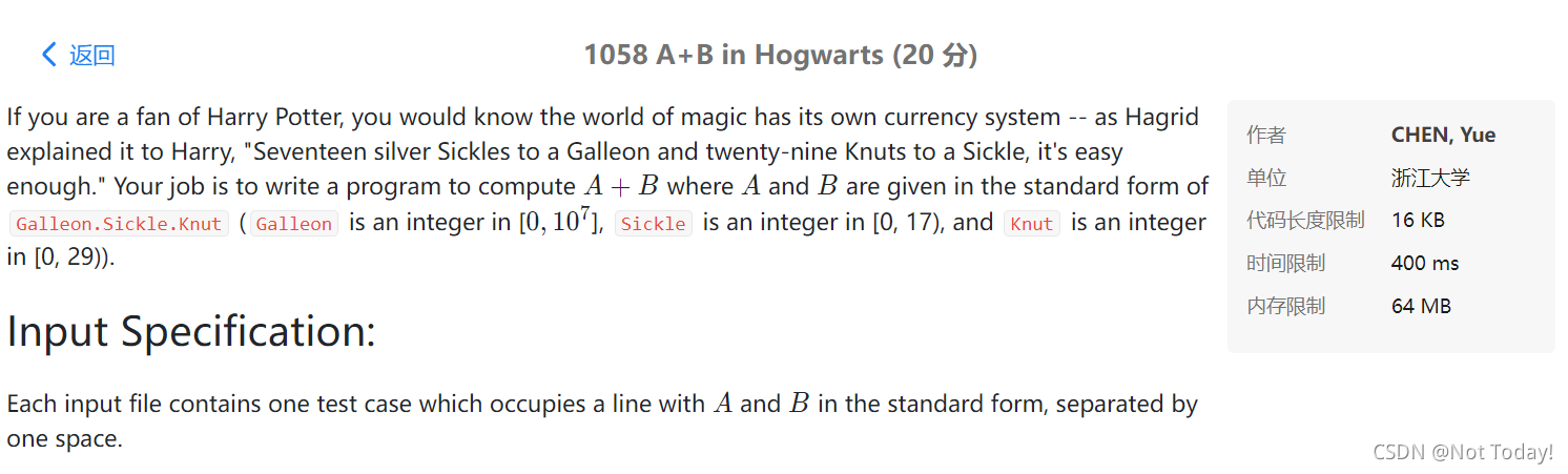 1058 A+B in Hogwarts(小坑，测试点2分析，简单题，进制转换)_1058 a+b in hogwarts 测试点2-CSDN博客