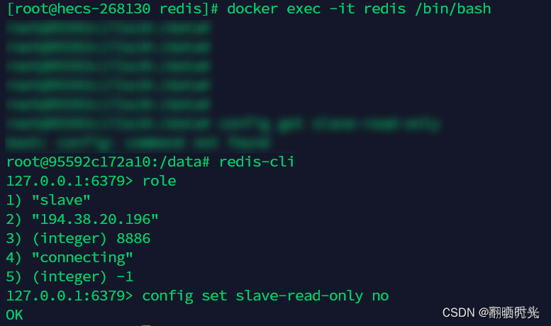 解决spirngboot连接redis报错 Readonly You Can‘t Write Against A Read Only
