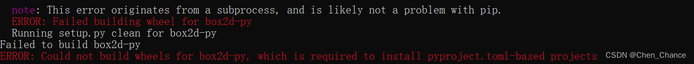 安装gymnasium[box2d]的问题_building wheel for box2d-py (setup.py) ... error e-CSDN博客