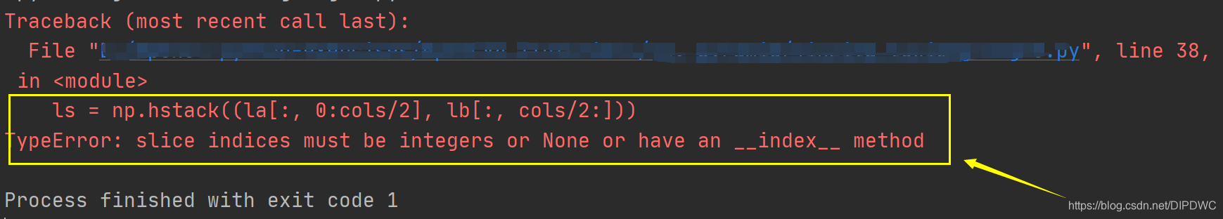 TypeError: slice indices must be integers or None or have an __index__ ...