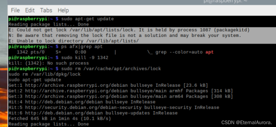 树莓派sudo apt-get update报错_树莓派sudo apt-get update时报错连接超时-CSDN博客