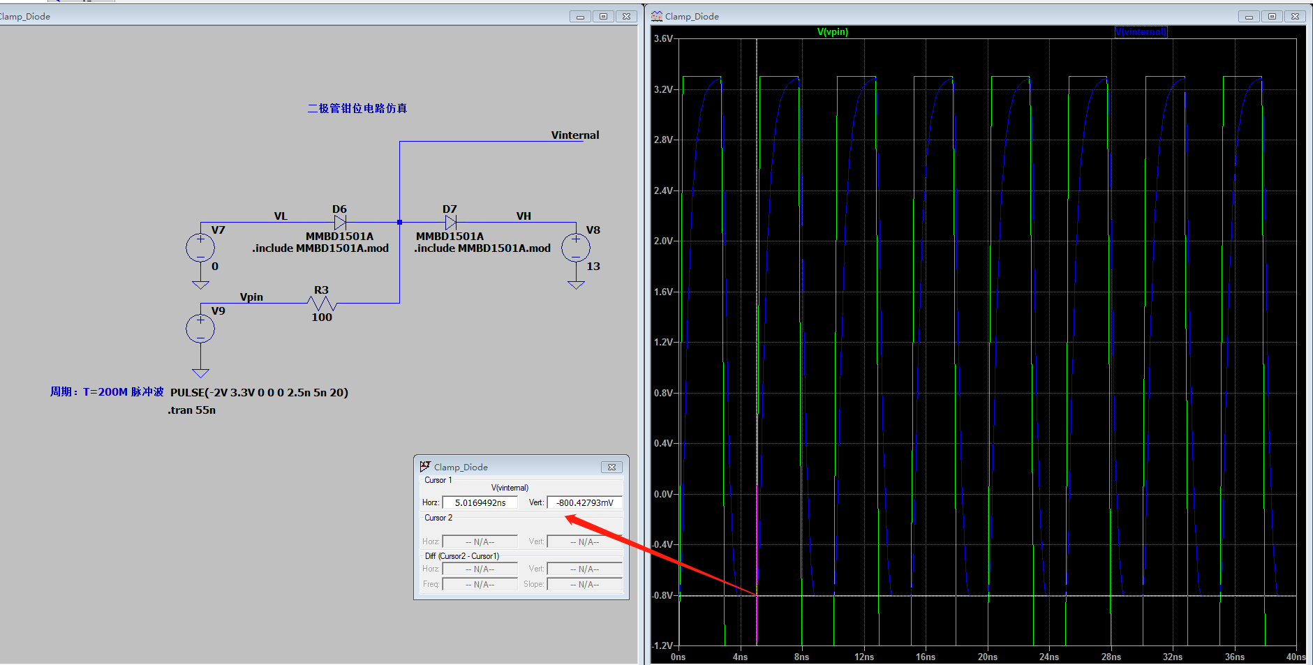 LTSPICE使用教程：二极管钳位电路仿真_ltspice esd-CSDN博客