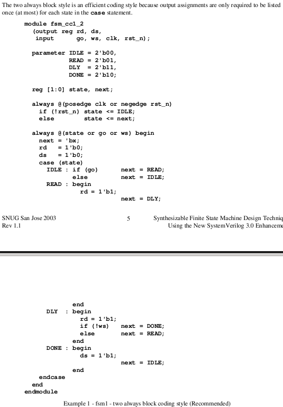 paper:synthesizable finite state machine design techniques using the ...