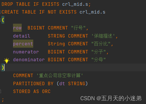 hive里因为列名用了关键字导致建表失败_parseexception line 6:0 cannot recognize input nea-CSDN博客