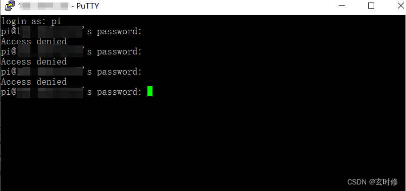树莓派首次SSH远程登录，PuTTy、MobaXterm出现Access denied_用树莓派官方烧录器设置了ssh的用户名和密码 但是 access deny-CSDN博客