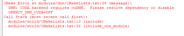 Cmake编译 OPENCV_DNN_CUDA 报错： CMake Error at modules/dnn/CMakeLists.txt:39 (message):_dnn: cuda ...