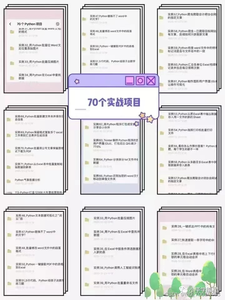 熬夜整理出了70个清华大佬都在用的python经典练手项目【附源码】 Python70个项目百度云 Csdn博客