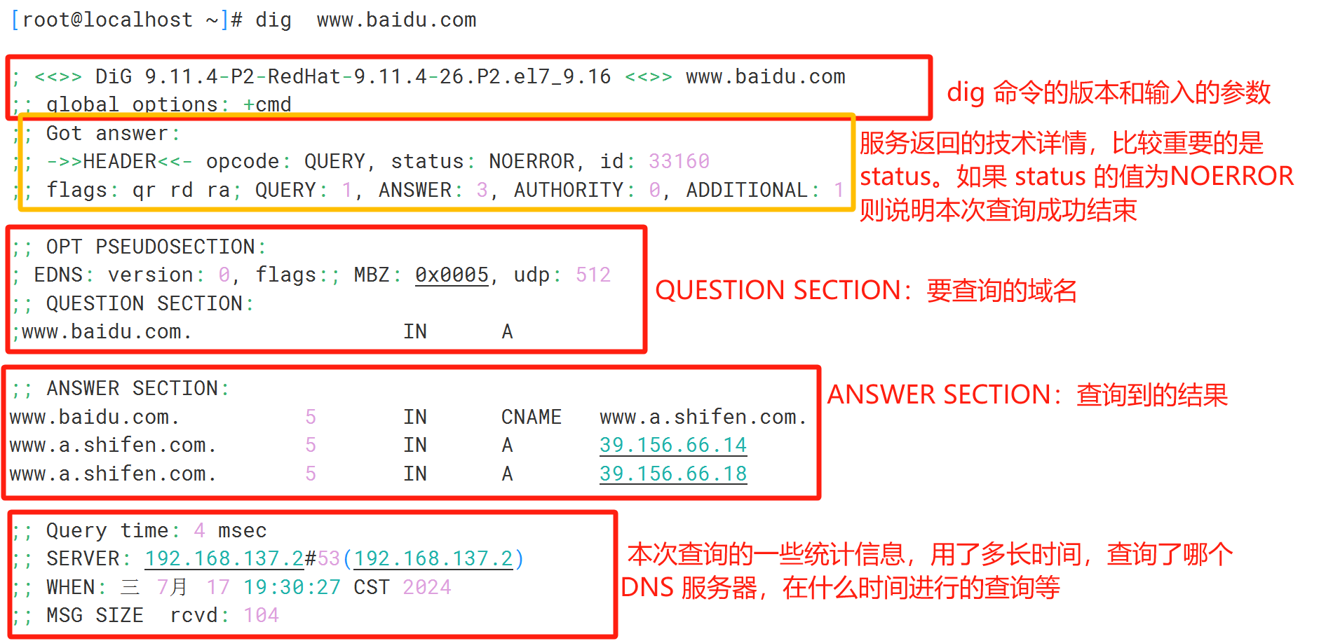 Linux 【dig 命令】域名查询_dig 域名-CSDN博客