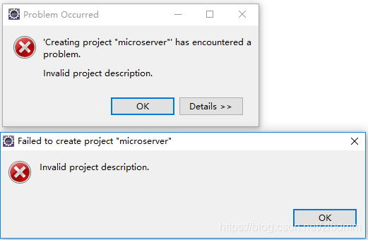 解决eclipse在创建Maven Project时提示Invalid project description的问题_eclipse invalid project description ...