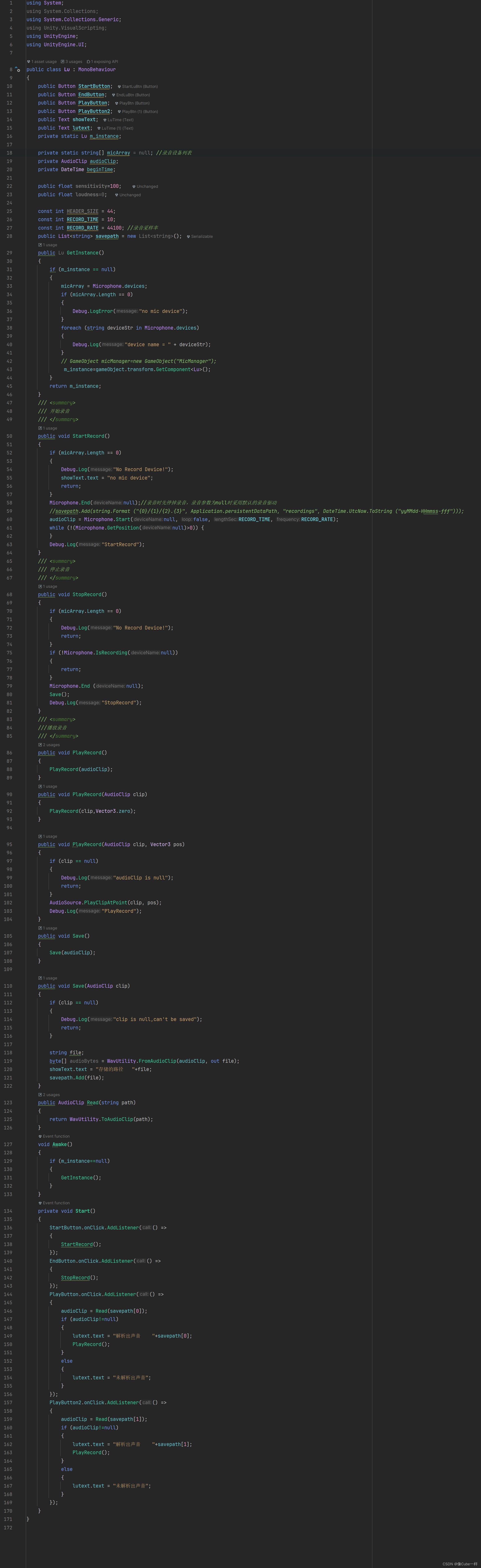 Unity使用MicroPhone类调用麦克风录音_unity microphone-CSDN博客