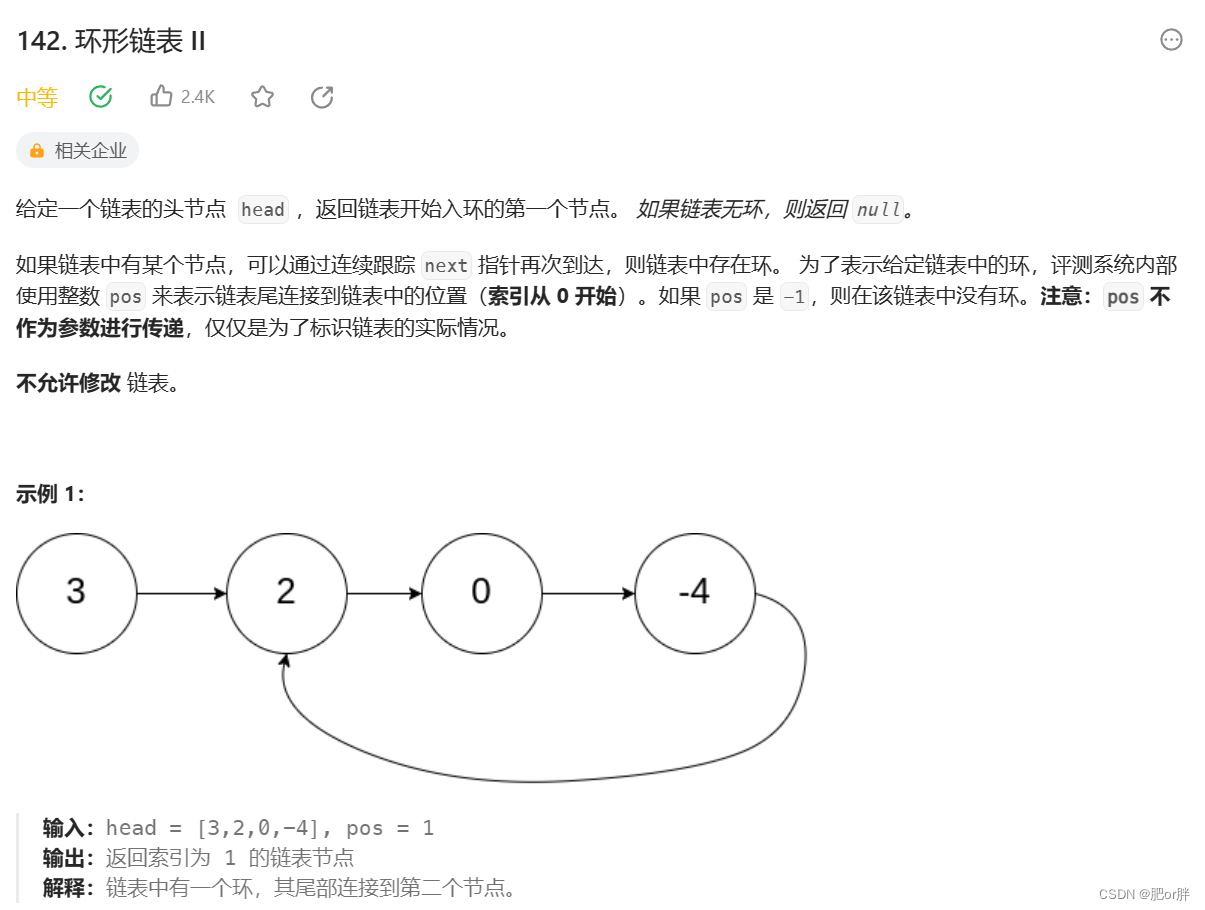 LeetCode - 142. 环形链表 II （C语言，快慢指针，配图）-CSDN博客