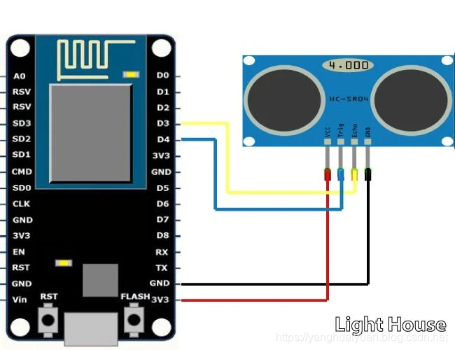 Arduino（2）：使用esp8266，接入超声波传感器。8266 超声波传感器 Csdn博客