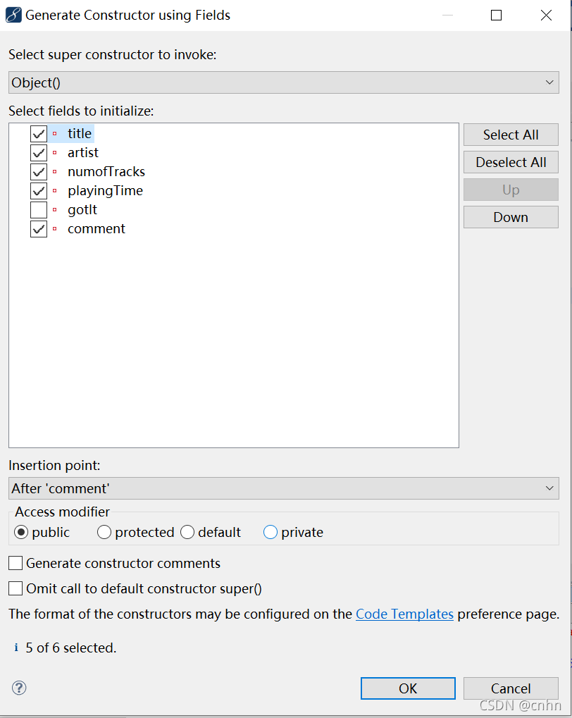 Generate Constructor using Fields..-CSDN博客