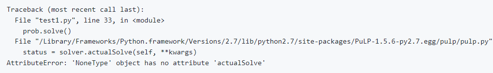 关于python线性规划包pulp在运行时出现找不到cbc的问题_nonetype' object has no attribute 'actualsolve' pu-CSDN博客