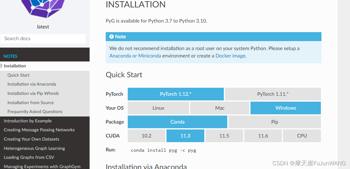 PyTorch Geometric(PyG)+Cuda+Pytorch安装与使用_cuda 11.3 python 3.7-CSDN博客