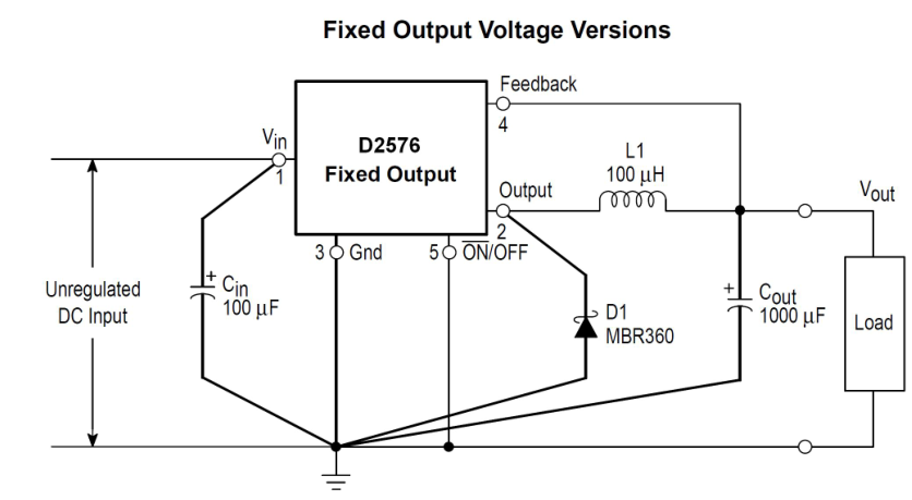应用方案 | 降压型DC-DC电源管理电路 D2576介绍_2576芯片引脚图及功能-CSDN博客