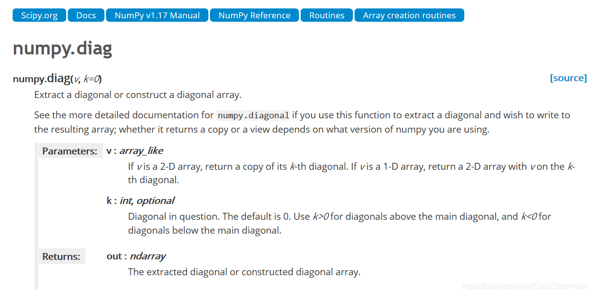 numpy.diag()函数使用详解_numpy diag-CSDN博客