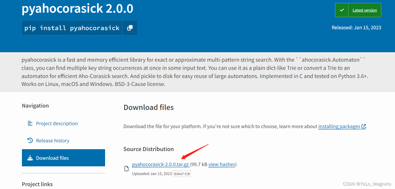 ModuleNotFoundError: No module named ‘ahocorasick‘/‘pyahocorasick‘| import ahocorasick ...