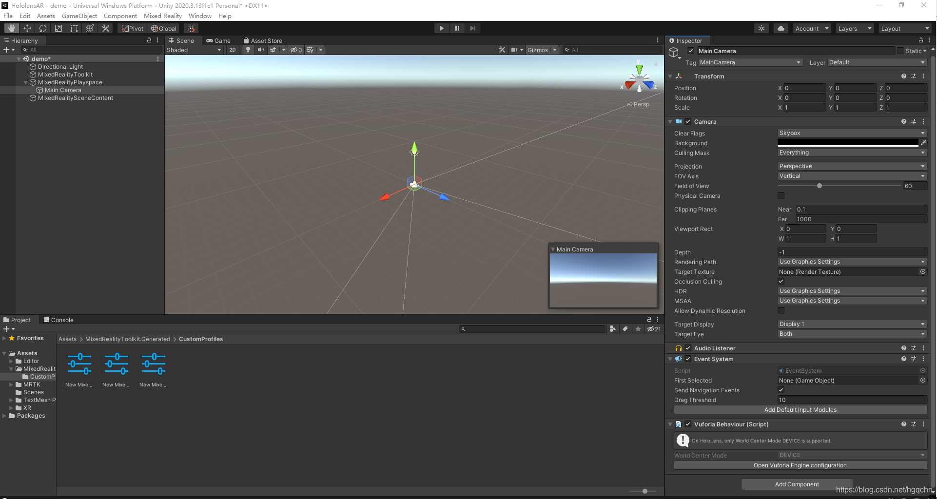 Unity+Vuforia+Hololens2 AR开发_unity3d ar眼镜开发-CSDN博客