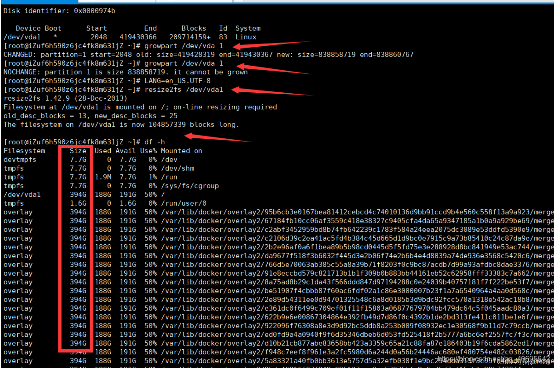 阿里云CentOS7硬盘扩容教程：growpart与resize2fs操作-CSDN博客