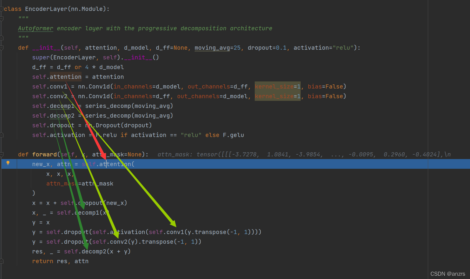 Autoformer pytorch代码解读（1）进入attention的计算之前的步骤 transformer学习笔记_autoformer代碼解讀-CSDN博客