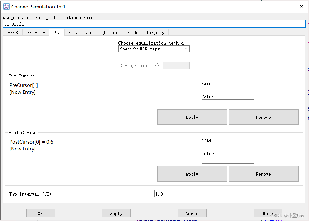 使用ADS进行serdes仿真时，Tx_Diff中EQ的设置对发送端波形的影响。_serdes eq是什么意思-CSDN博客