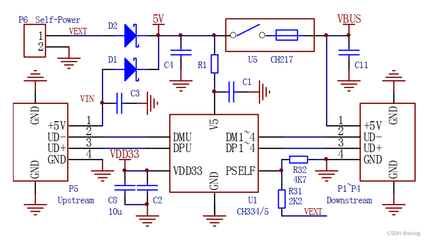 usb转32串口方案_ch334原理图-CSDN博客