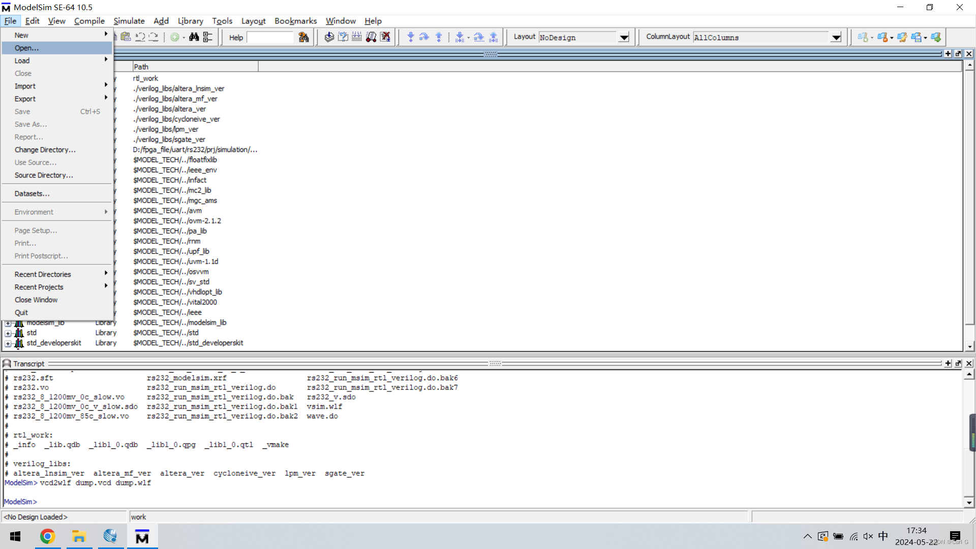 ModelSim打开VCD文件操作简介-CSDN博客