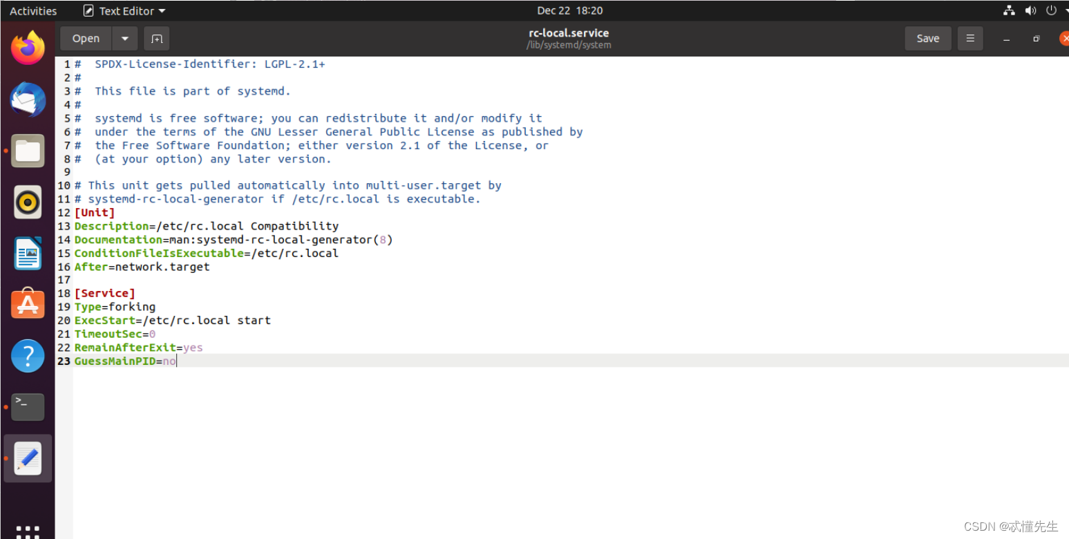 ubuntu20.04 设置 rc.local 开机自启动脚本一文配置_rc.local怎么添加自启动脚本-CSDN博客