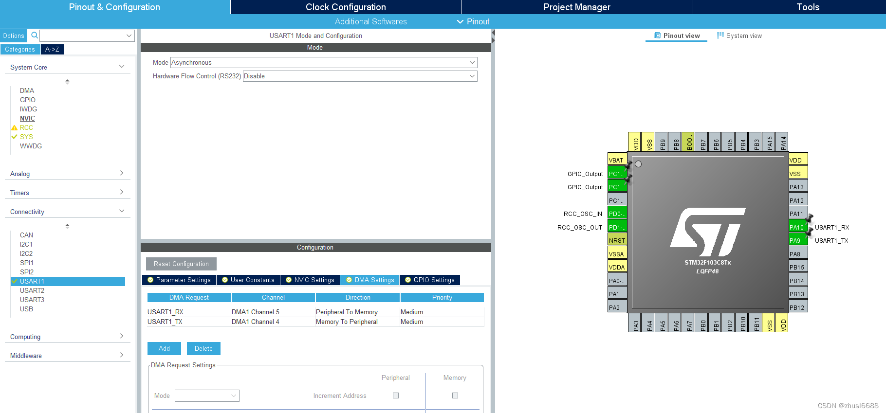 Proteus8.0仿真应用设计（四十三）基于STM32CubeMX、STM32F103C8T6 的USART DMA方式发送应用设计仿真_dma proteus仿真-CSDN博客