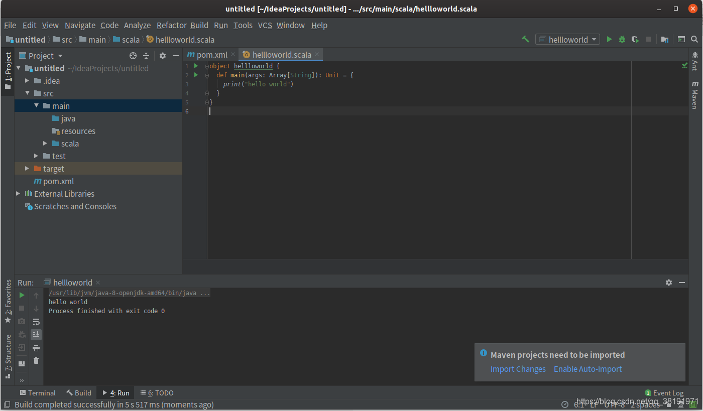 2020年3月5日——IDEA构建scala写helloworld_idea创建一个scala helloword文件-CSDN博客