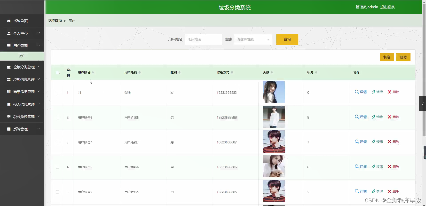 Java计算机毕业设计垃圾分类系统(开题源码论文)垃圾分类毕设代码开源 Csdn博客