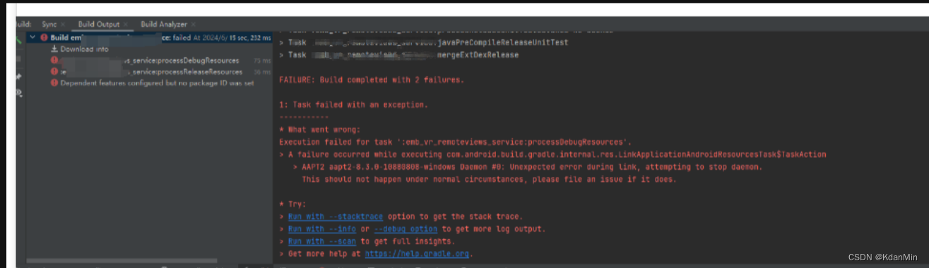 高通Android 12 aapt报错问题踩坑_aapt2 aapt2-4.1.3-6503028-windows daemon #0: unexp-CSDN博客