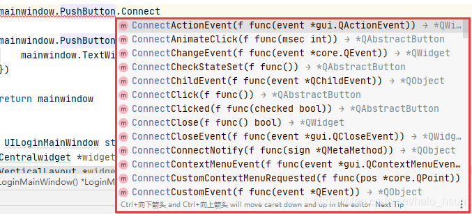 Golang中使用Qt库(therecipe/qt)+QtDesigner + Goland (三) 信号 和 槽_goland therecipe-CSDN博客