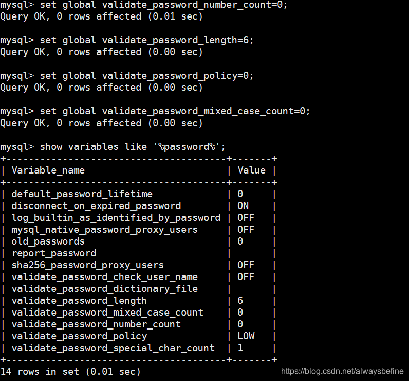 Linux MySql报错：ERROR 1819 (HY000)提示安全策略问题密码无法更改的解决方案_error 1819 (hy000 ...