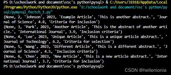 【mysql】VScode下用python语句实现对mysql的基本操作-CSDN博客