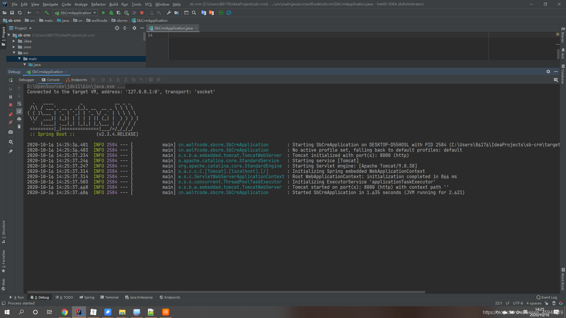 Springboot启动时出现:ioexception The Server Sockets Created Using The