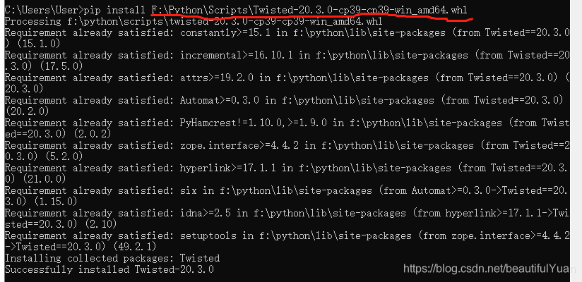 Python win10安装爬虫库Scrapy时出现Running setup.py install for Twisted ... error解决_python running setup ...