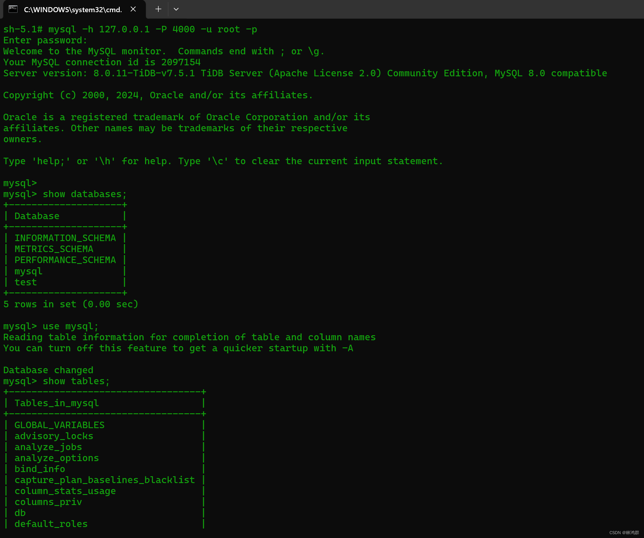 Docker中修改TiDB数据库密码(类似mysql)_tidb 设置密码-CSDN博客