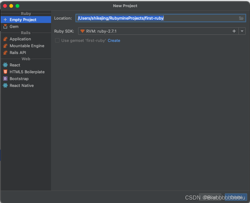 RubyMine创建第一个ruby项目并运行_rubymine 怎么添加 sdk-CSDN博客