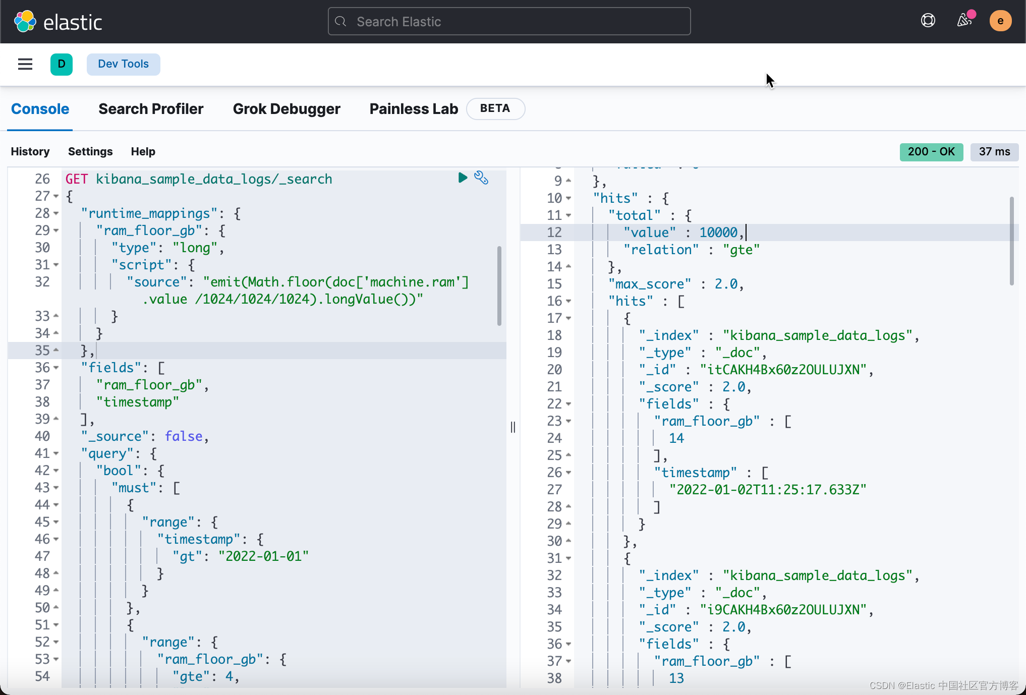 Elasticsearch：使用算术运算的临时 Runtime field_elastic search runtime field 调用 ...