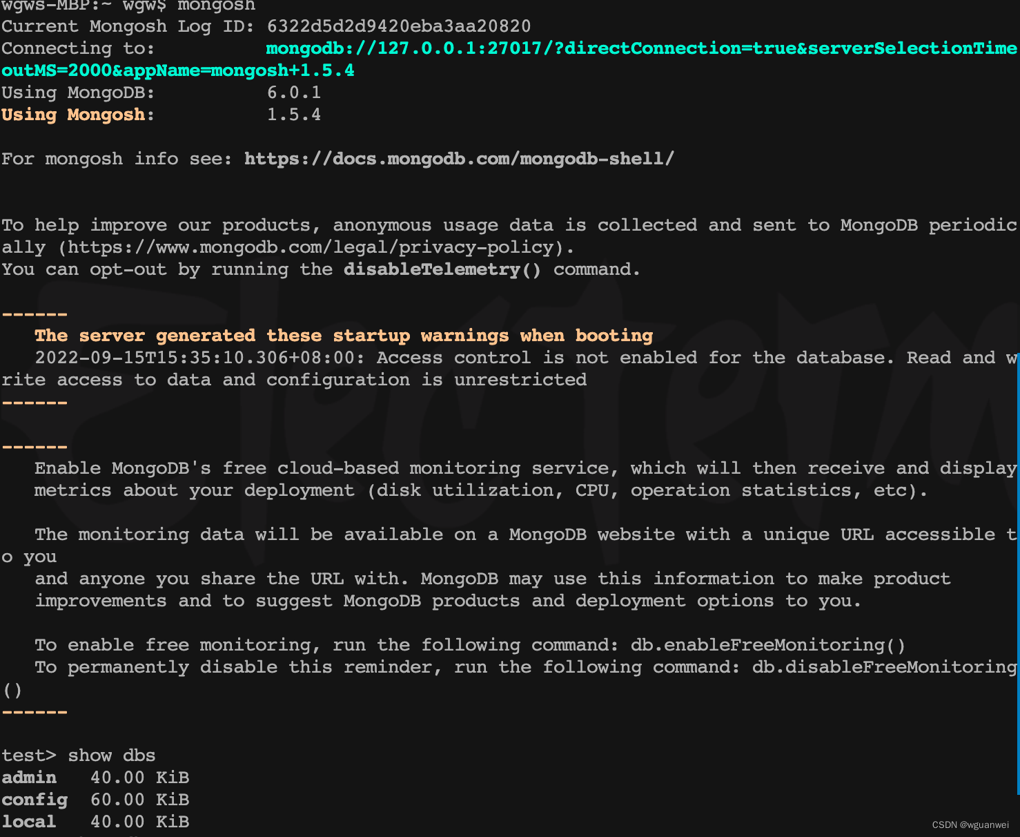 在macOS系统中通过brew安装MongoDB数据库的方法_mongodb_wguanwei-GitCode 开源社区