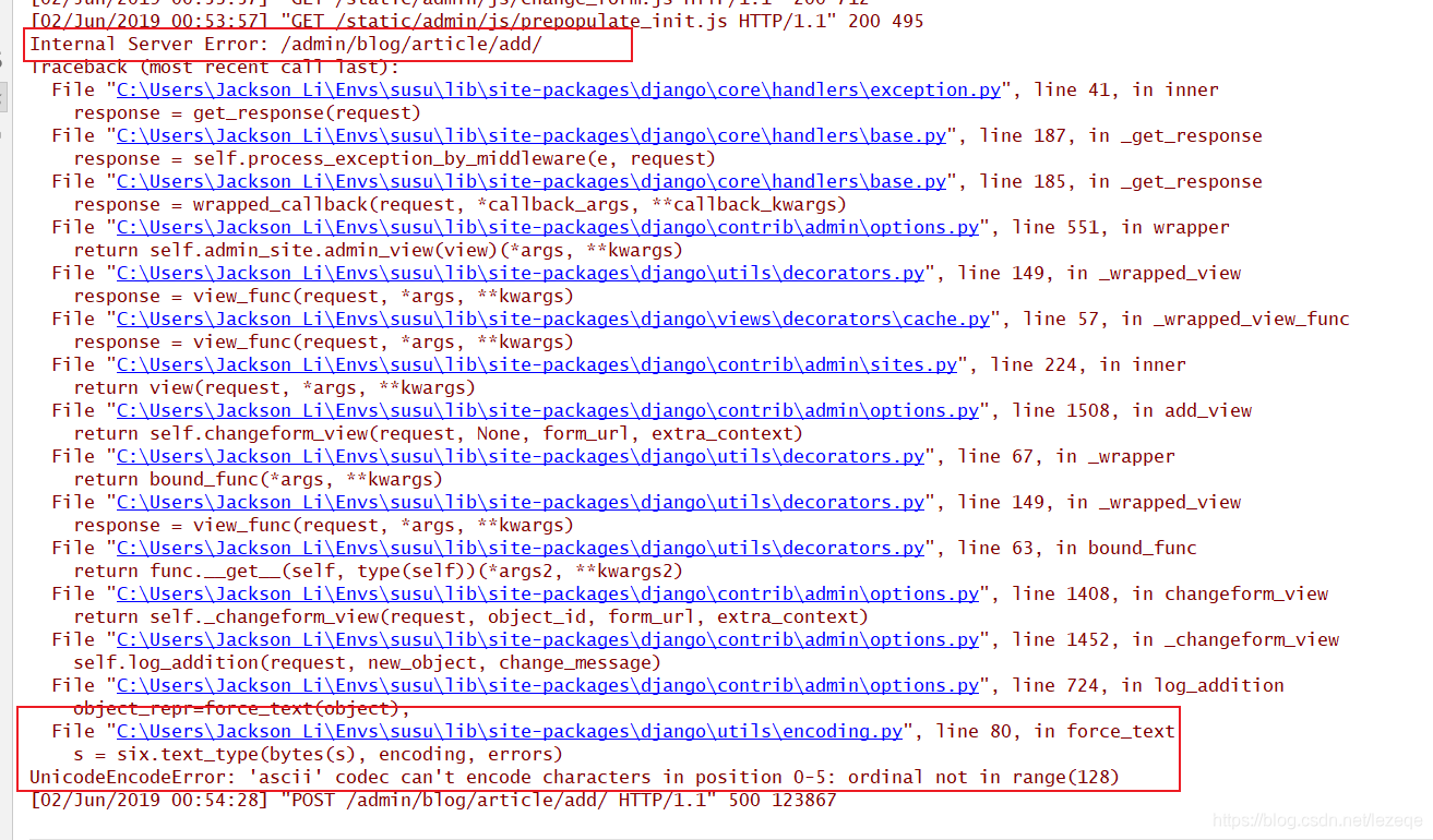 UnicodeEncodeError: 'ascii' codec can't encode characters in position 0-5: ordinal not in range ...