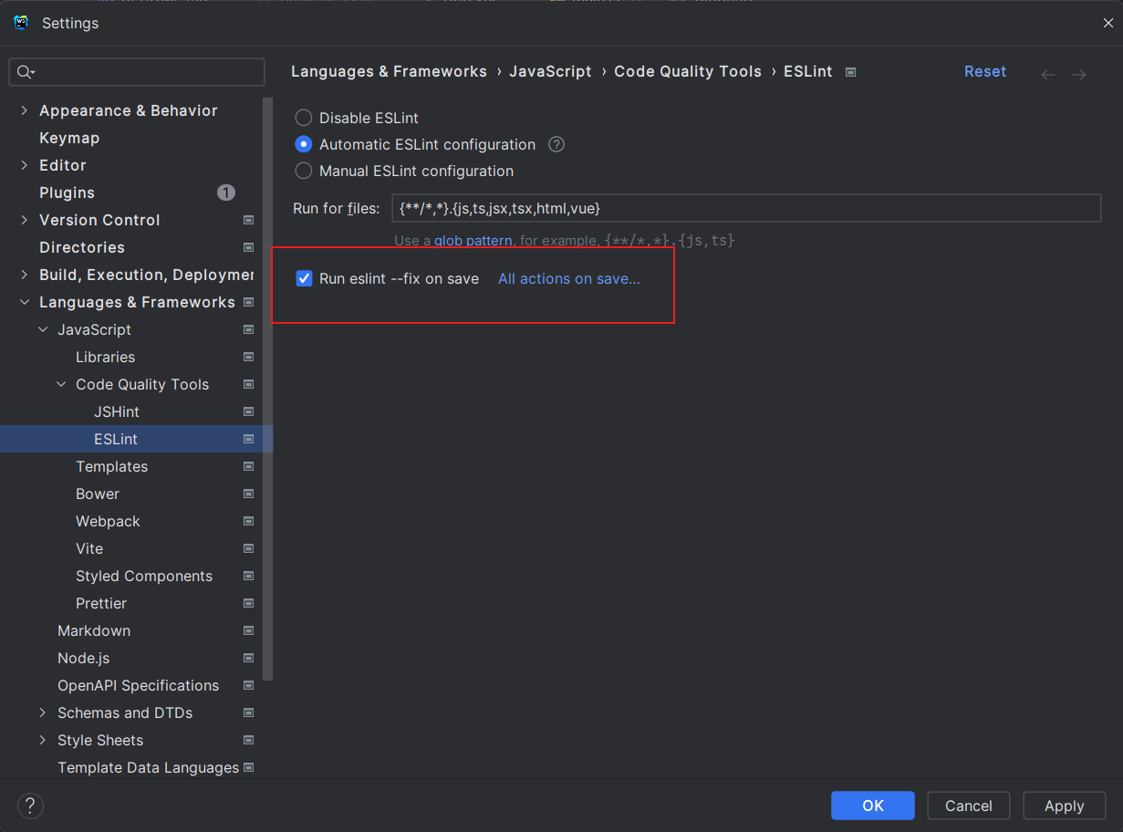 WebStorm 开启 eslint 自动格式化配置_webstorm eslint配置-CSDN博客