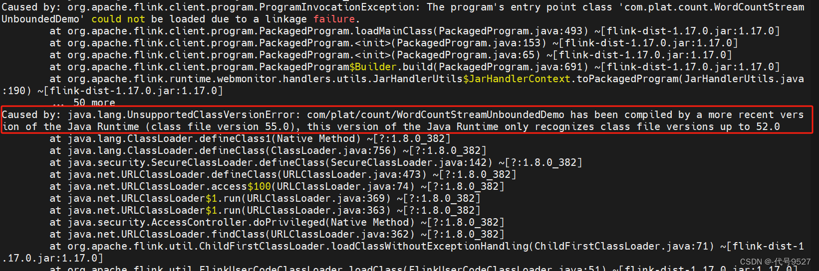 Flink报错could not be loaded due to a linkage failure_could not be loaded due to a linkage failure ...
