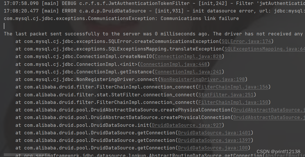com.mysql.cj.jdbc.exceptions.CommunicationsException: Communications link failure-CSDN博客