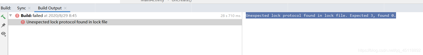 AndroidStudio报错Unexpected lock protocol found in lock file. Expected 3, found 0._android studio ...